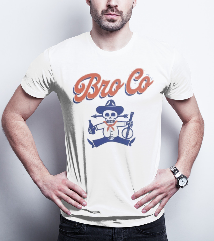 Bro Co Skeleton Cowboy With Banjo And Bottle T-Shirt
