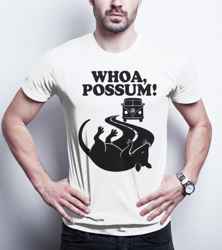 Whoa Possum Vintage Van Opossum Road Trip T-Shirt