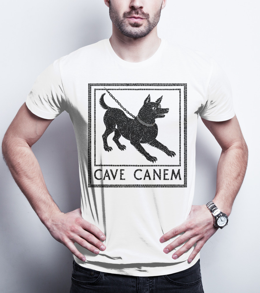Cave Canem Ancient Pompeii Beware Of Dog Mosaic T-Shirt