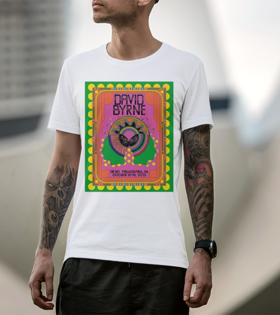 David Byrne The Met Philadelphia PA October 16-18 2025 Psychedelic Event T-Shirt