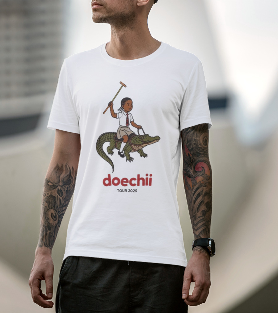 Doechii Tour 2025 Cartoon Riding Gator Adventure T-Shirt