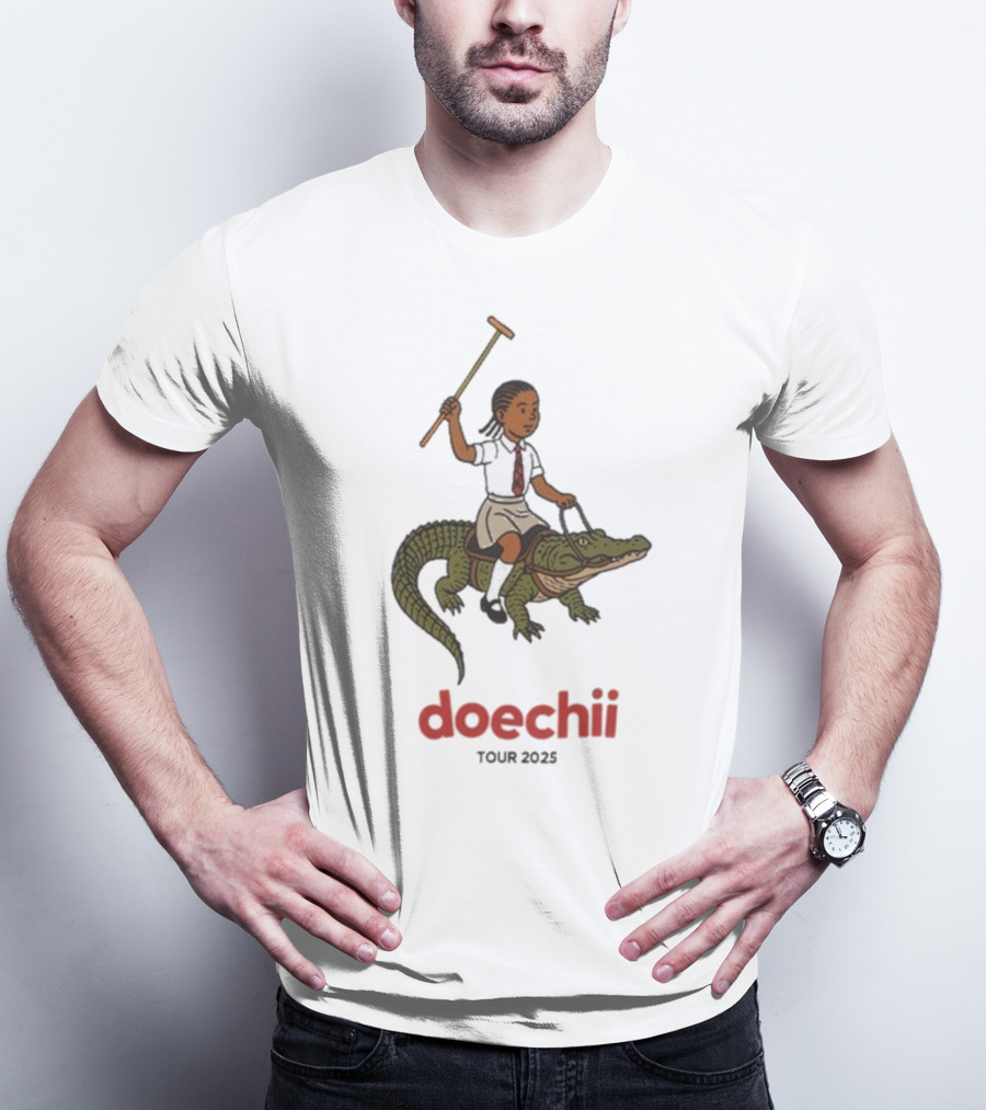 Doechii Tour 2025 Cartoon Riding Gator Adventure T-Shirt