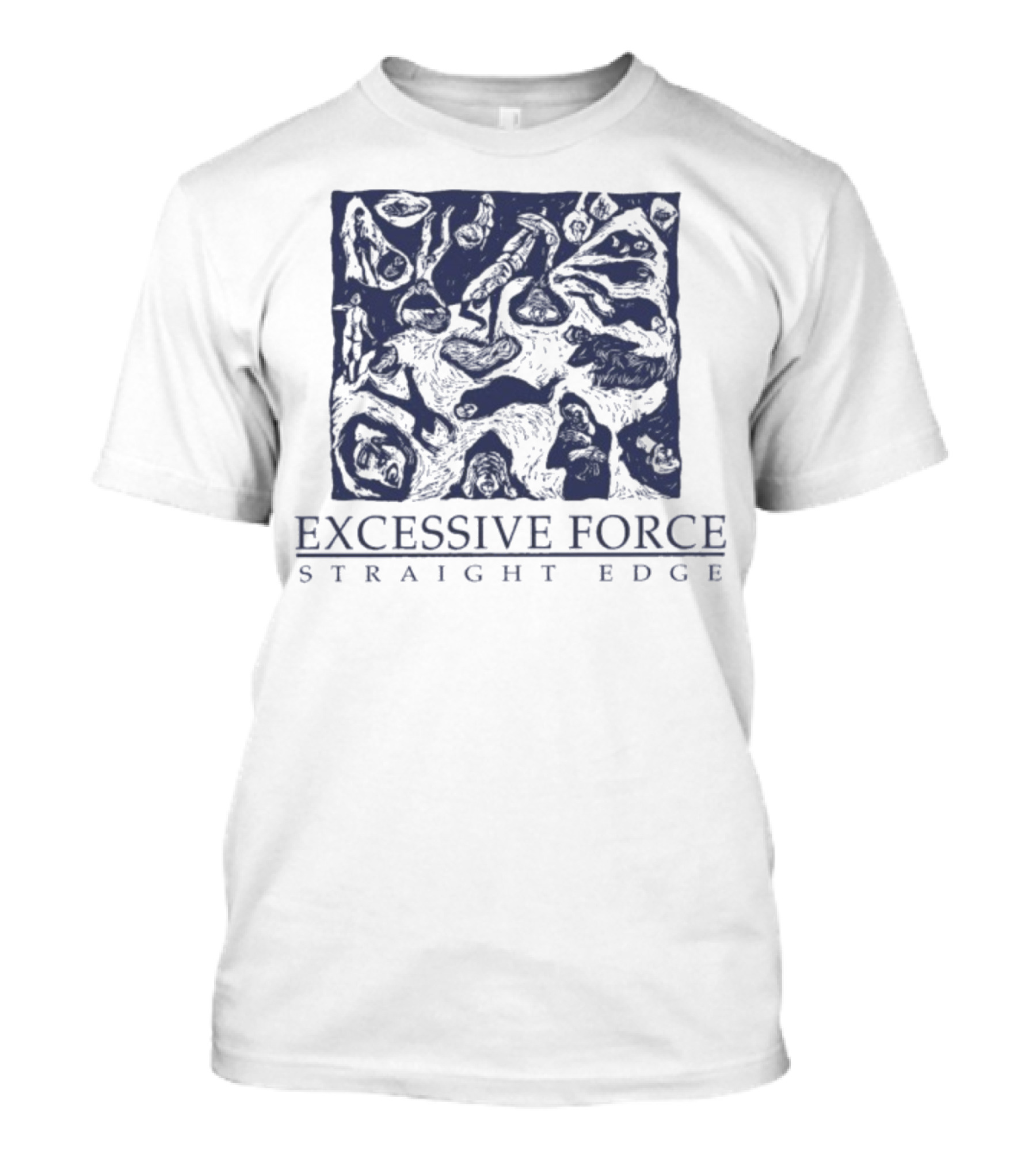Excessive Force Straight Edge Abstract Pattern T-Shirt