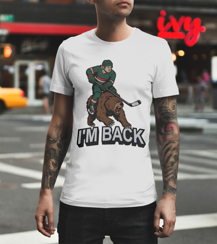 I'm Back Minnesota Wild NHL Bear Hockey Player Graphic T-Shirt