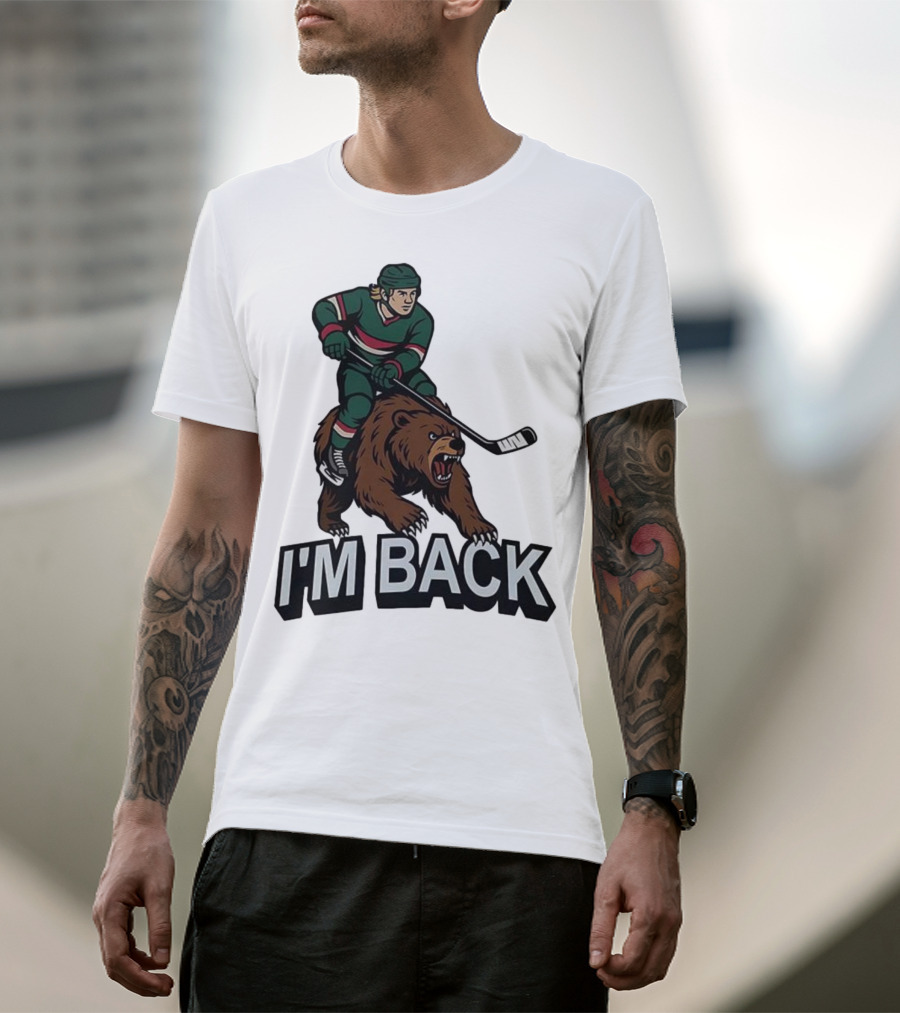 I'm Back Minnesota Wild NHL Bear Hockey Player Graphic T-Shirt
