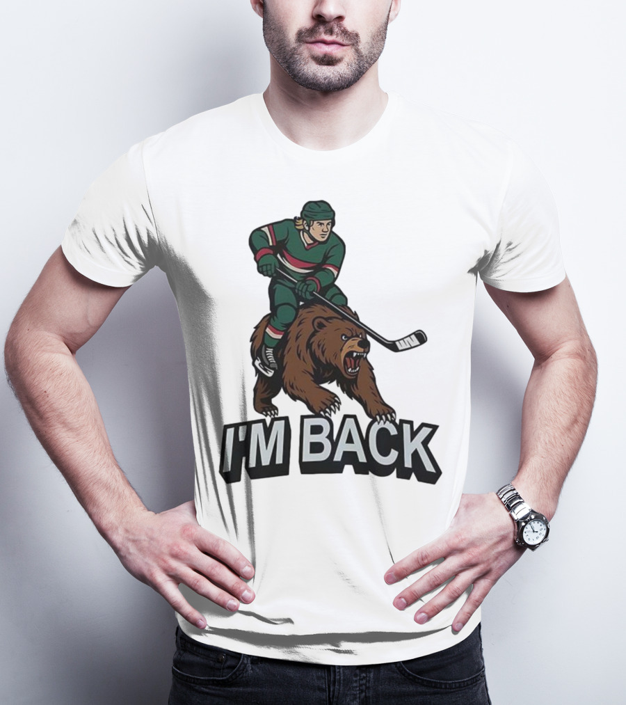 I'm Back Minnesota Wild NHL Bear Hockey Player Graphic T-Shirt