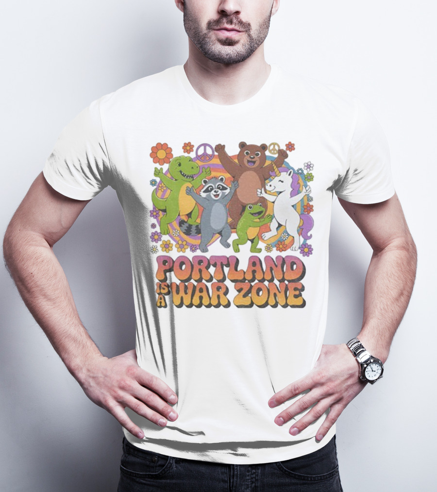 Portland Is A War Zone Peaceful Animal Dance Celebration T-Shirt