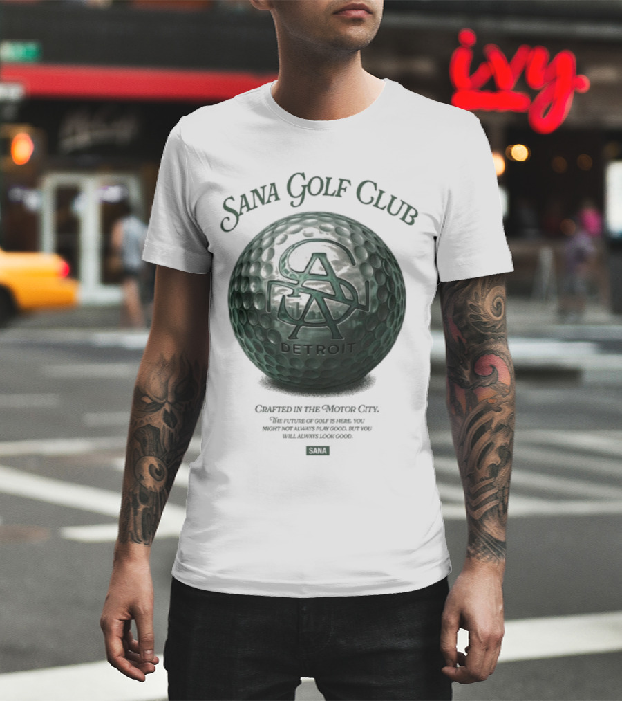 Sana Golf Club Detroit Crafted In The Motor City T-Shirt