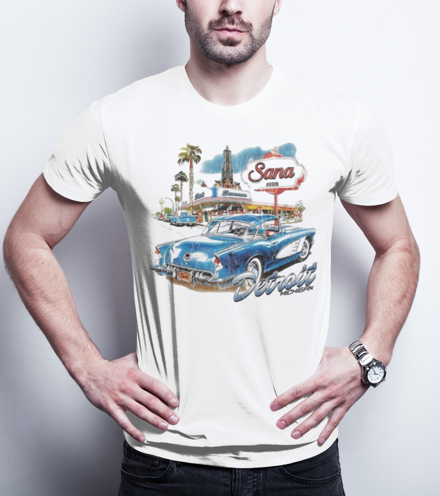 Sana Detroit Michigan 1950s Classic Cruiser Retro Nostalgia T-Shirt