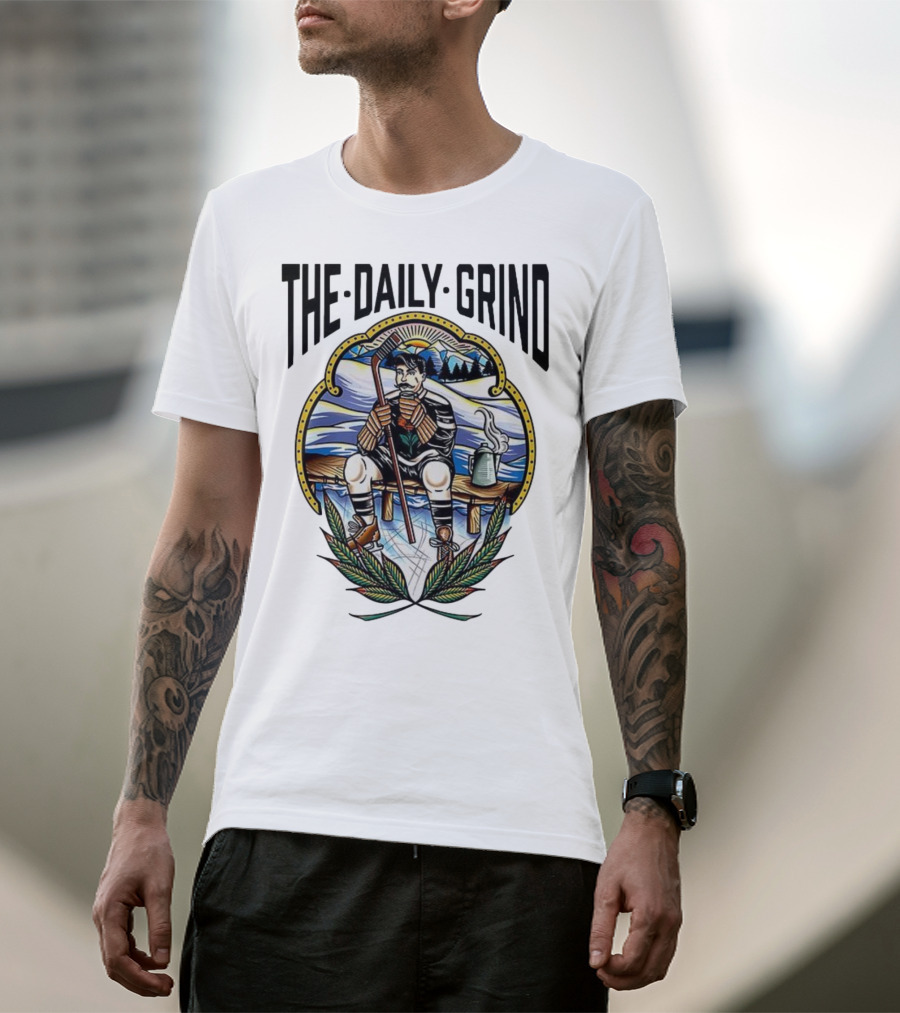The Daily Grind Hockey Relaxation Scene NHL Inspired T-Shirt