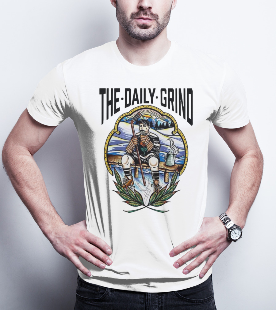 The Daily Grind Hockey Relaxation Scene NHL Inspired T-Shirt