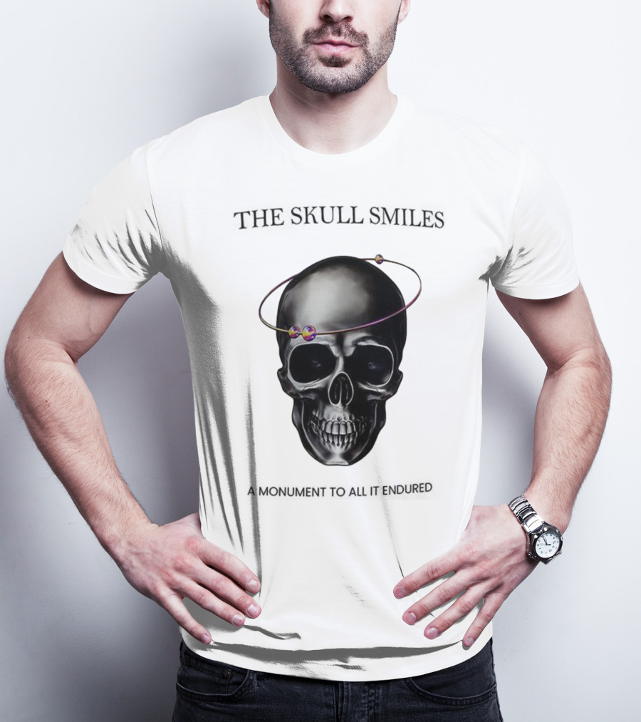 The Skull Smiles A Monument To All It Endured With Planetary Orbit Halo T-Shirt