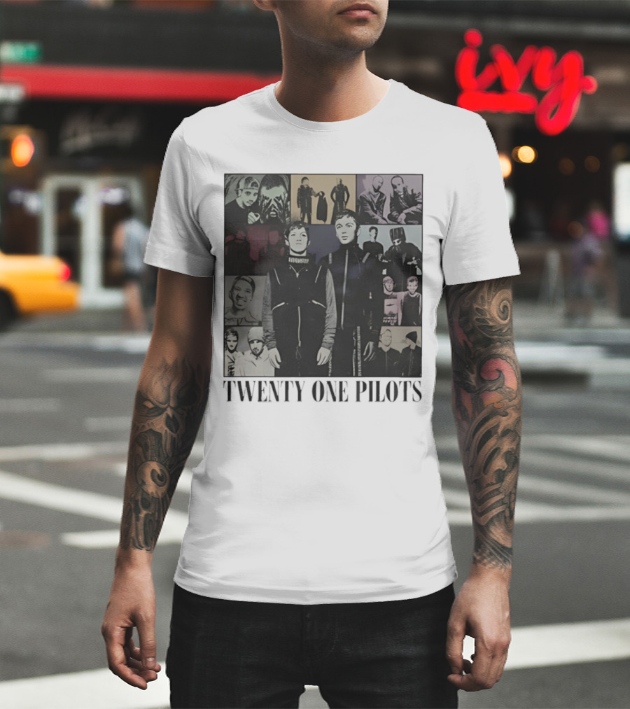 Twenty One Pilots Clancy Eras Tour 2025 Band Members Collage T-Shirt