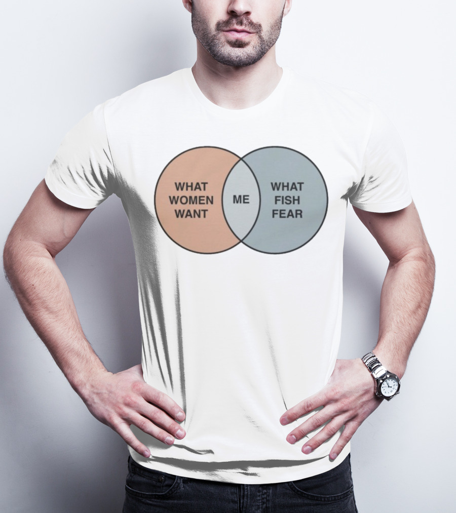 What Women Want Me What Fish Fear Venn Diagram Humor T-Shirt