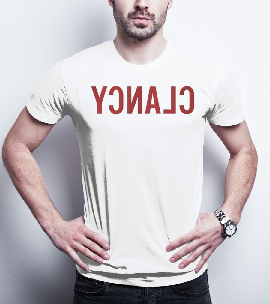 CLANCY Reverse Text Bold Red T-Shirt