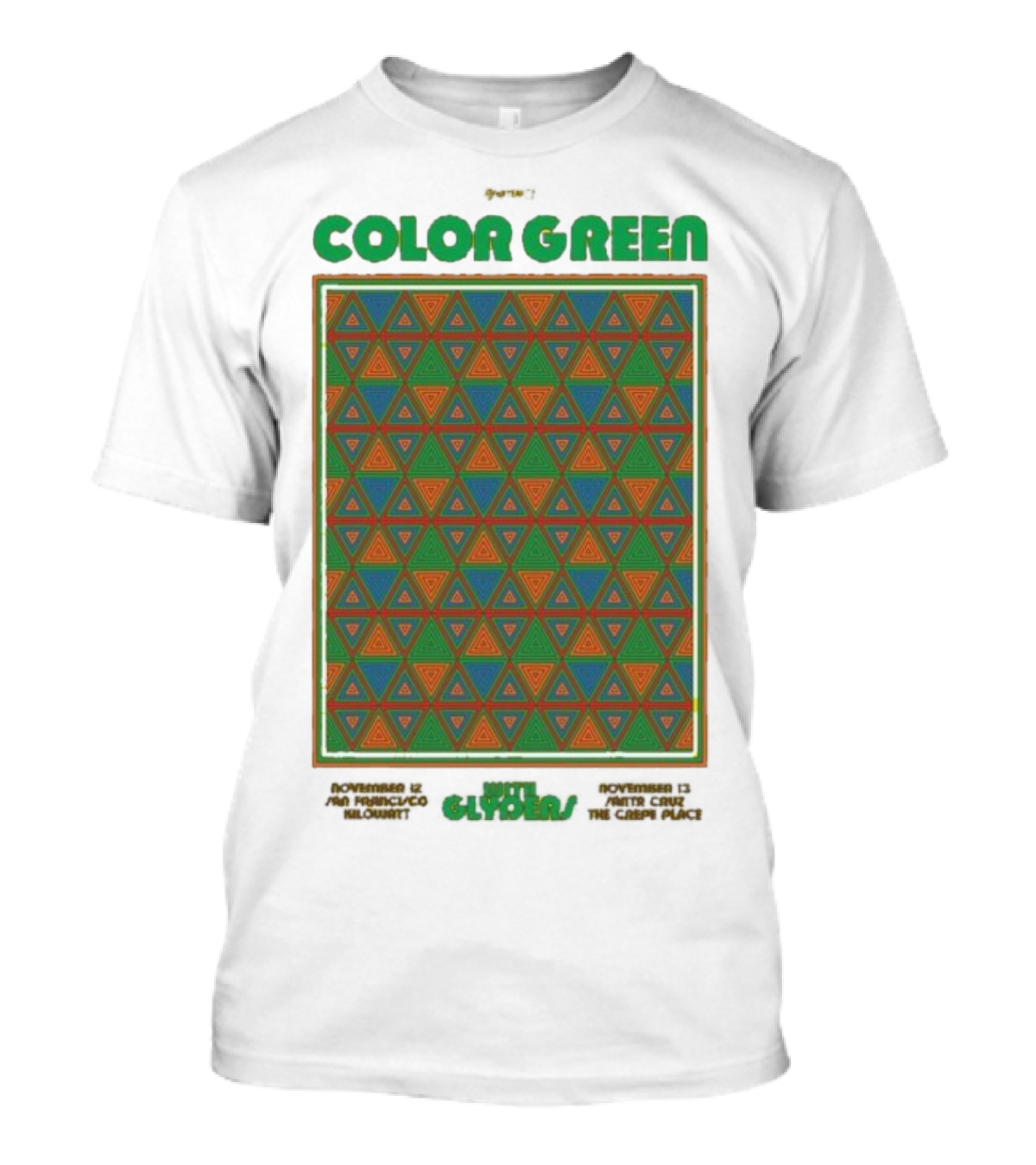 Color Green California November 12-13 2025 Pyramid Patterns T-Shirt