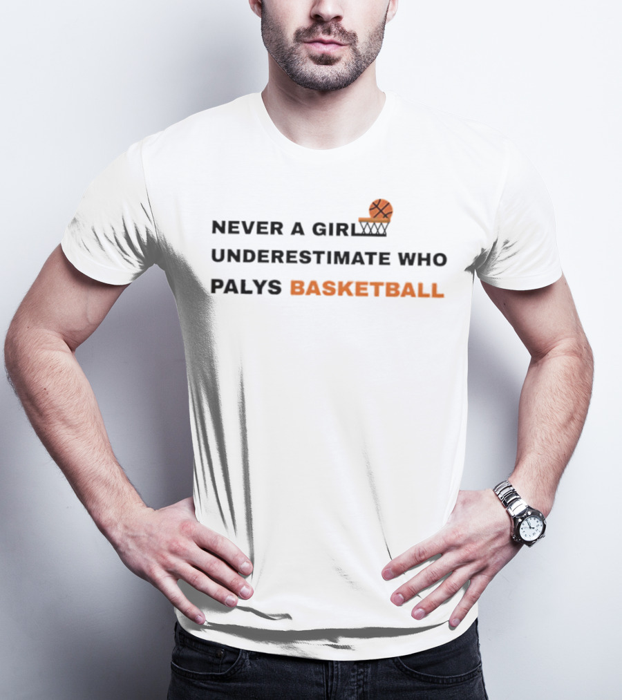 Never Underestimate A Girl Who Plays Basketball T-Shirt