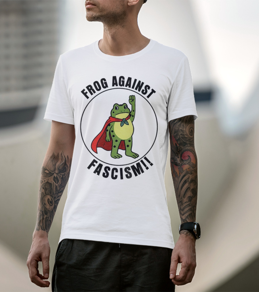 Portland Frog Hero Against Fascism Red Cape Power T-Shirt
