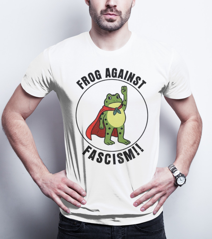 Portland Frog Hero Against Fascism Red Cape Power T-Shirt
