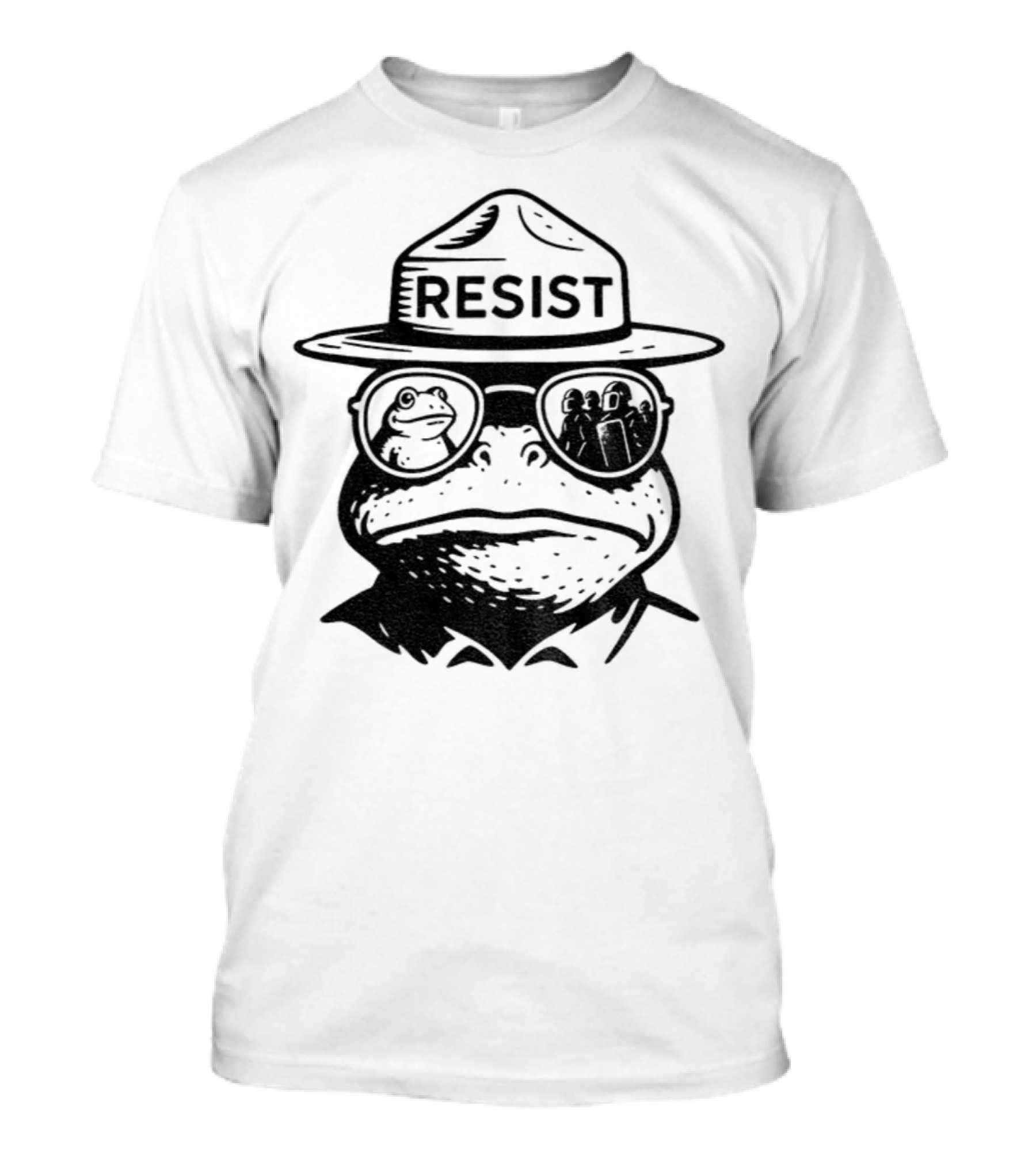 Portland Frog Resist Hat Sunglasses Antifa Frog T-Shirt
