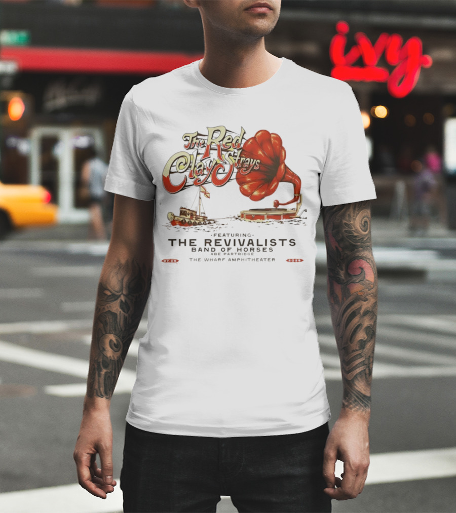 The Red Clay Strays Tour 2025 Featuring The Revivalists Band Of Horses The Wharf Amphitheater T-Shirt