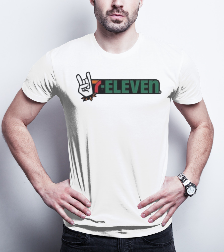 7-Eleven Rock On Devil Horns Hand Gesture T-Shirt