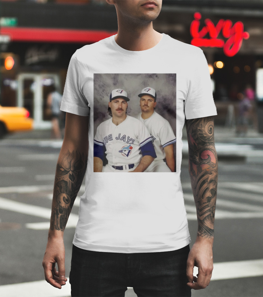 Retro Toronto Blue Jays Baseball Pitchers Dave Stieb David Wells Vintage Team Uniforms T-Shirt