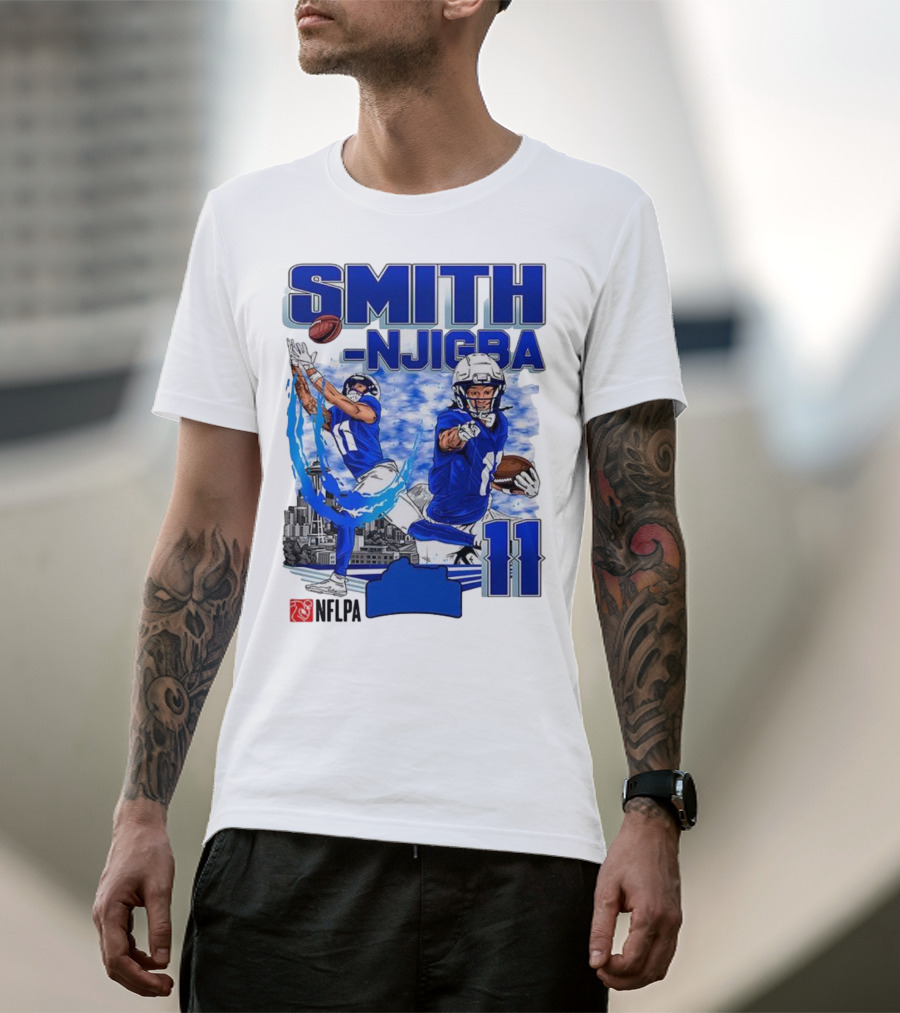 Seattle Seahawks Jaxon Smith-Njigba Skyline NFLPA 11 T-Shirt