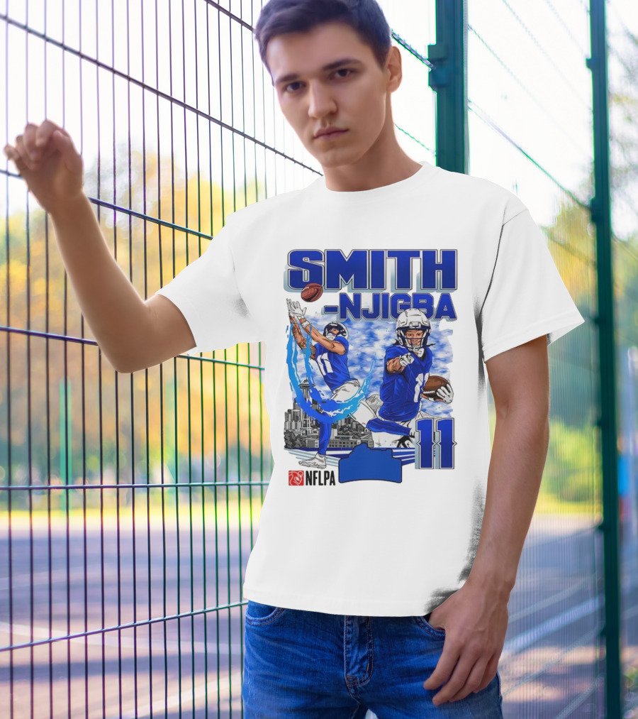 Seattle Seahawks Jaxon Smith-Njigba Skyline NFLPA 11 T-Shirt