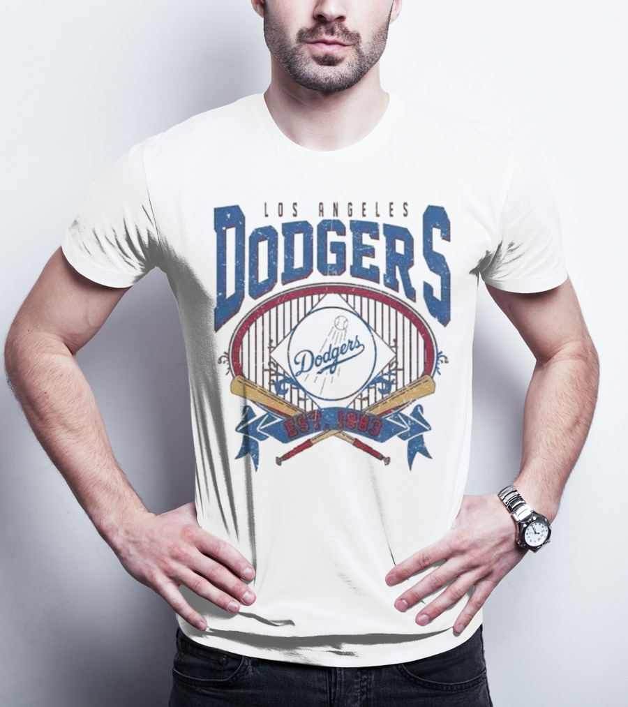 Los Angeles Dodgers Est 1883 Vintage MLB Baseball Dodgers Retro Style T-Shirt
