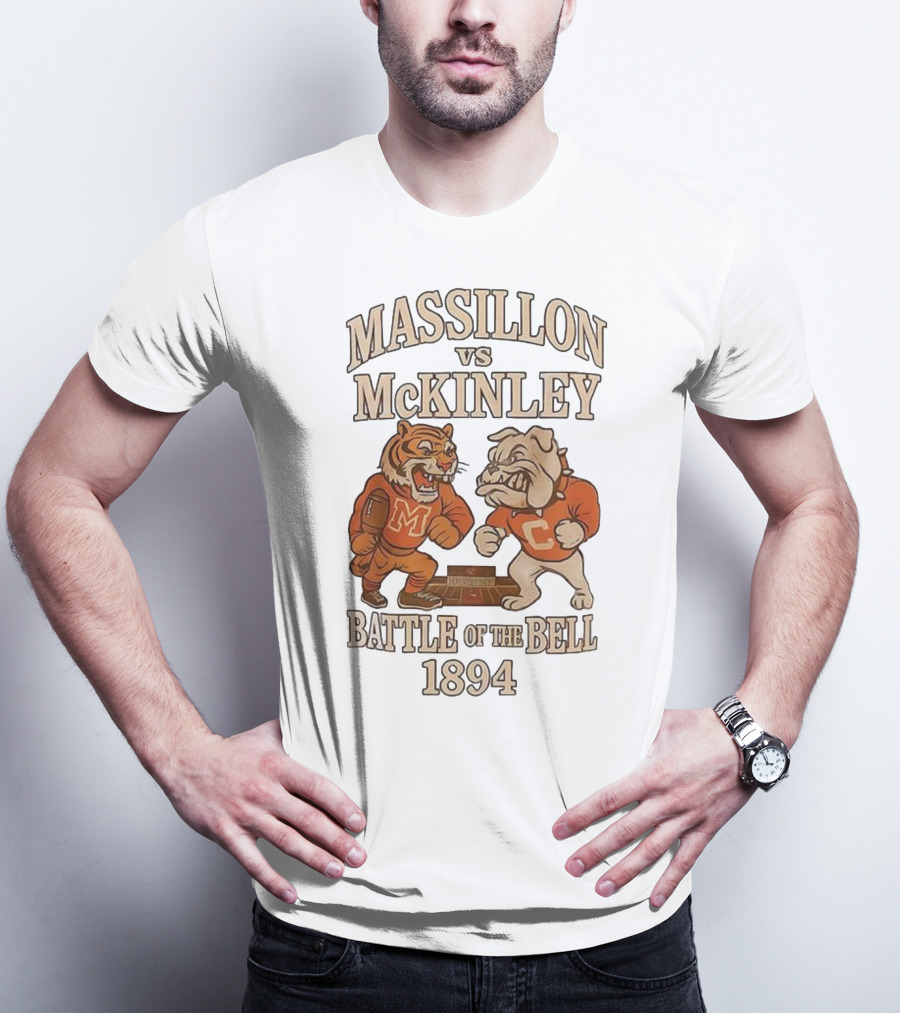 Massillon Vs McKinley Battle Of The Bell 1894 Tiger Vs Bulldog Rivalry T-Shirt