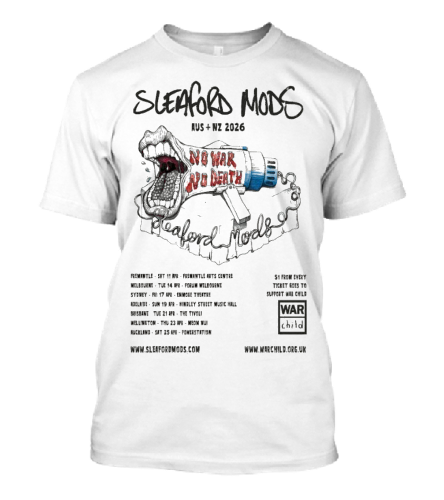 Sleaford Mods Tour NZ AUS 2026 Dates It Are Bertie Fortitude Music Hall T-Shirt