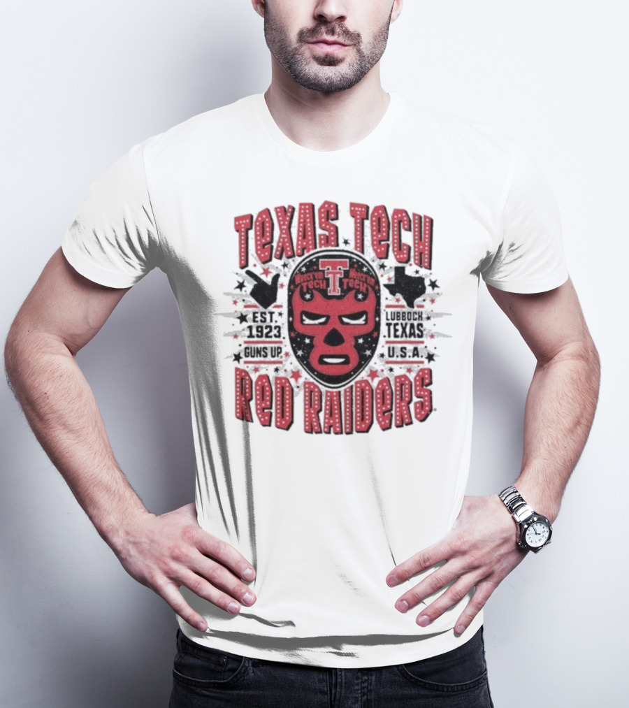 Texas Tech Red Raiders Lubbock Texas USA Luchador Mask Guns Up Est 1923 Iconic Symbol T-Shirt