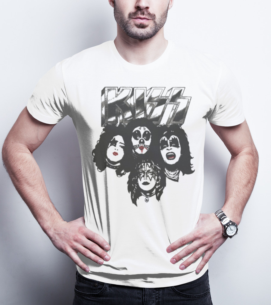 KISS 50th Anniversary Band Member Faces And Logo T-Shirt