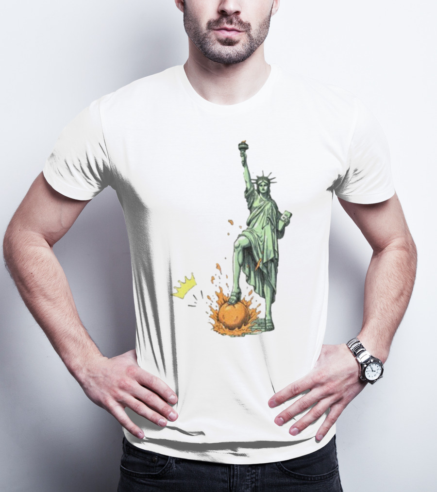No Kings In America Statue Of Liberty Crown Orange Anti Trump Vintage T-Shirt