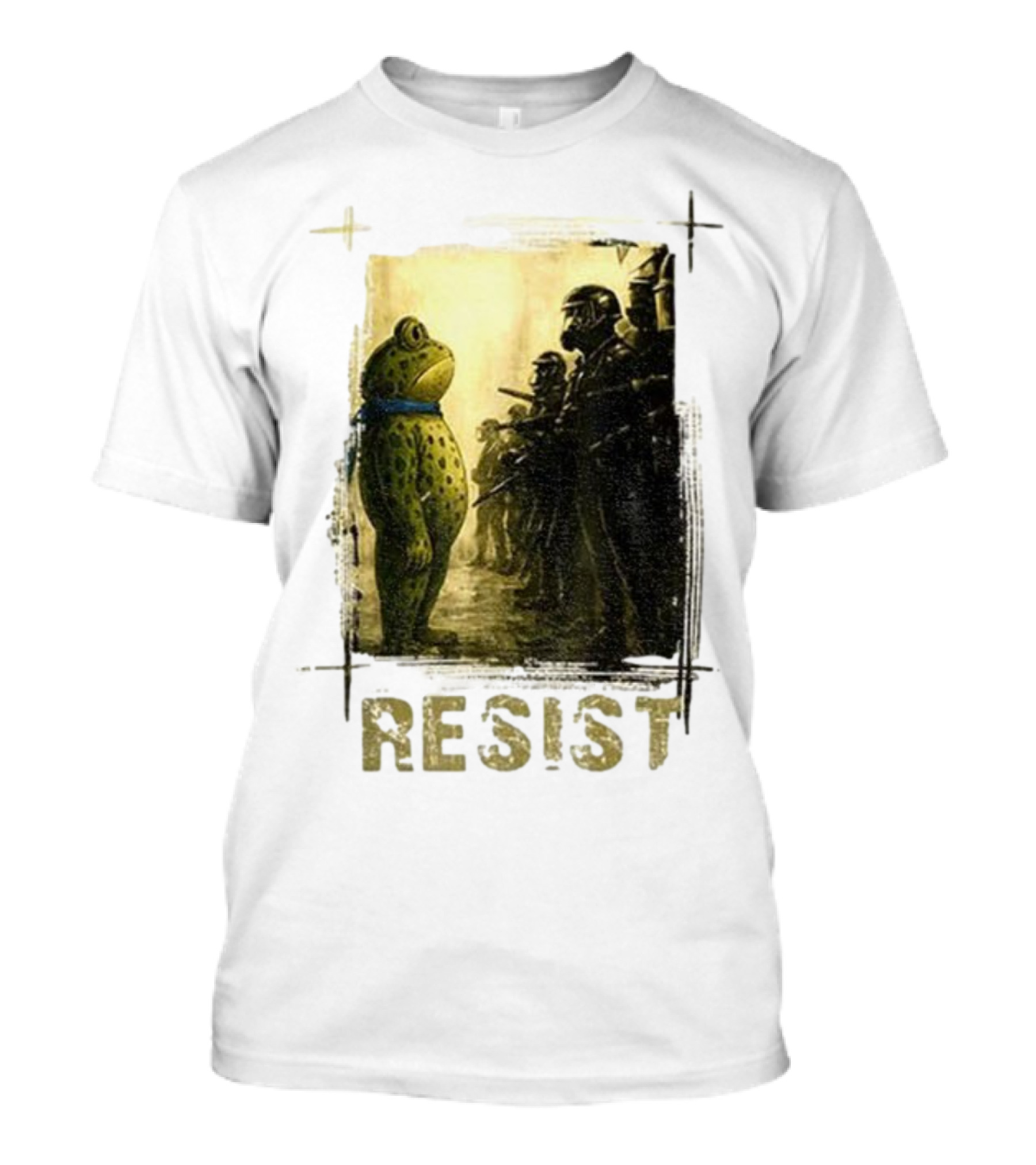 Resist Portland Frog Protest Vintage Activist Police Confrontation T-Shirt