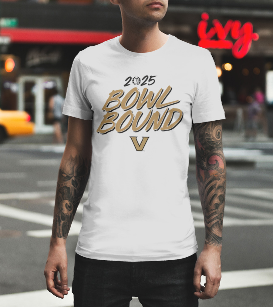 2025 Bowl Bound Vanderbilt Commodores V Logo T-Shirt