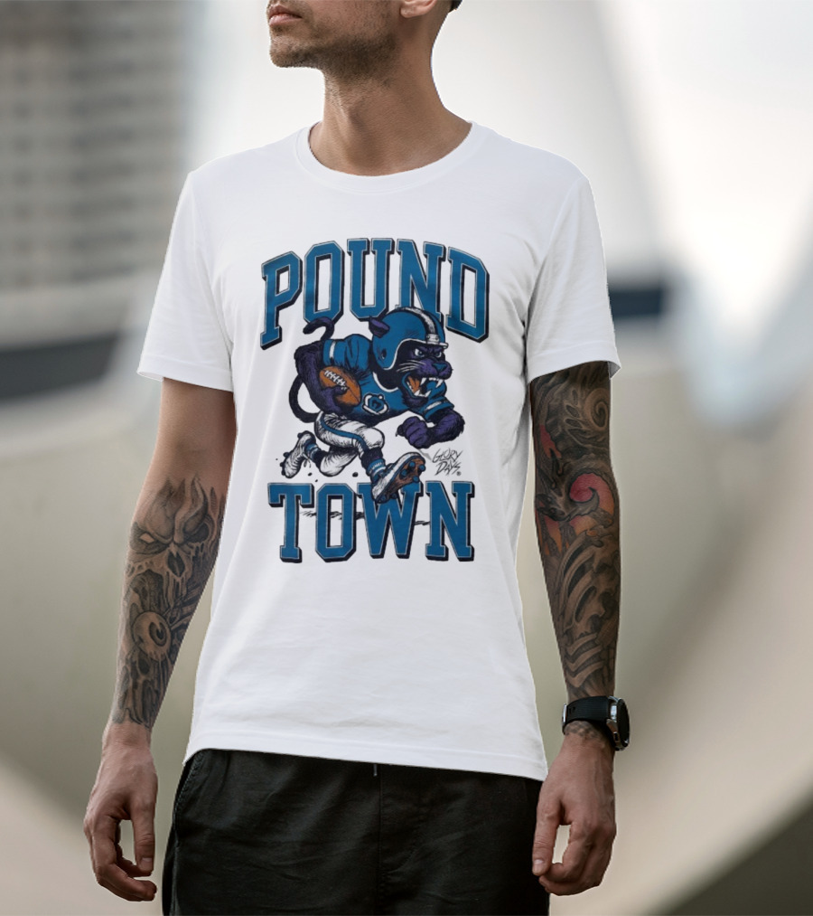 Carolina Panthers Pound Town Running Mascot Glory Days T-Shirt