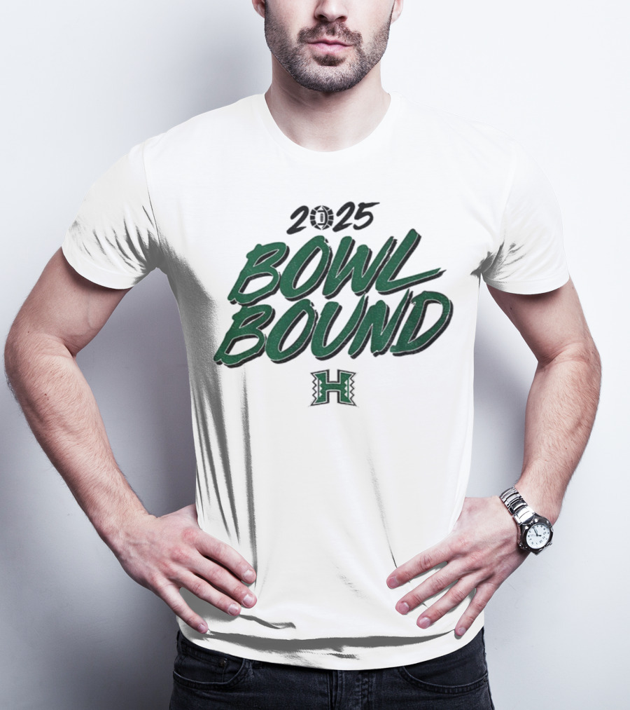 2025 Hawaii Rainbow Warriors Bowl Bound H Logo T-Shirt