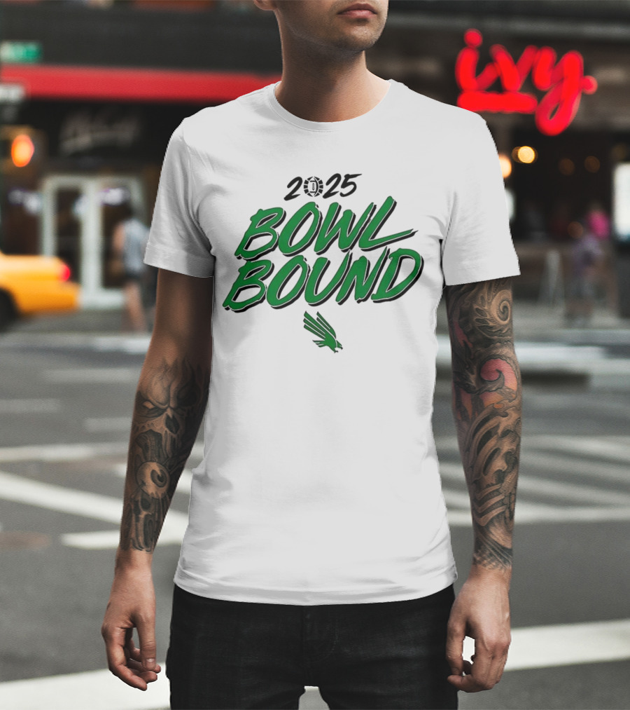 North Texas Mean Green 2025 Bowl Bound Football Team Enthusiasts Apparel T-Shirt