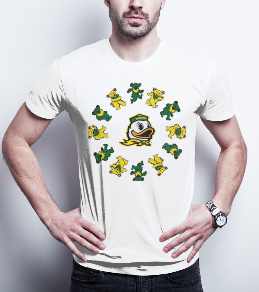 Oregon Ducks Grateful Dead Dancing Bears Circle T-Shirt