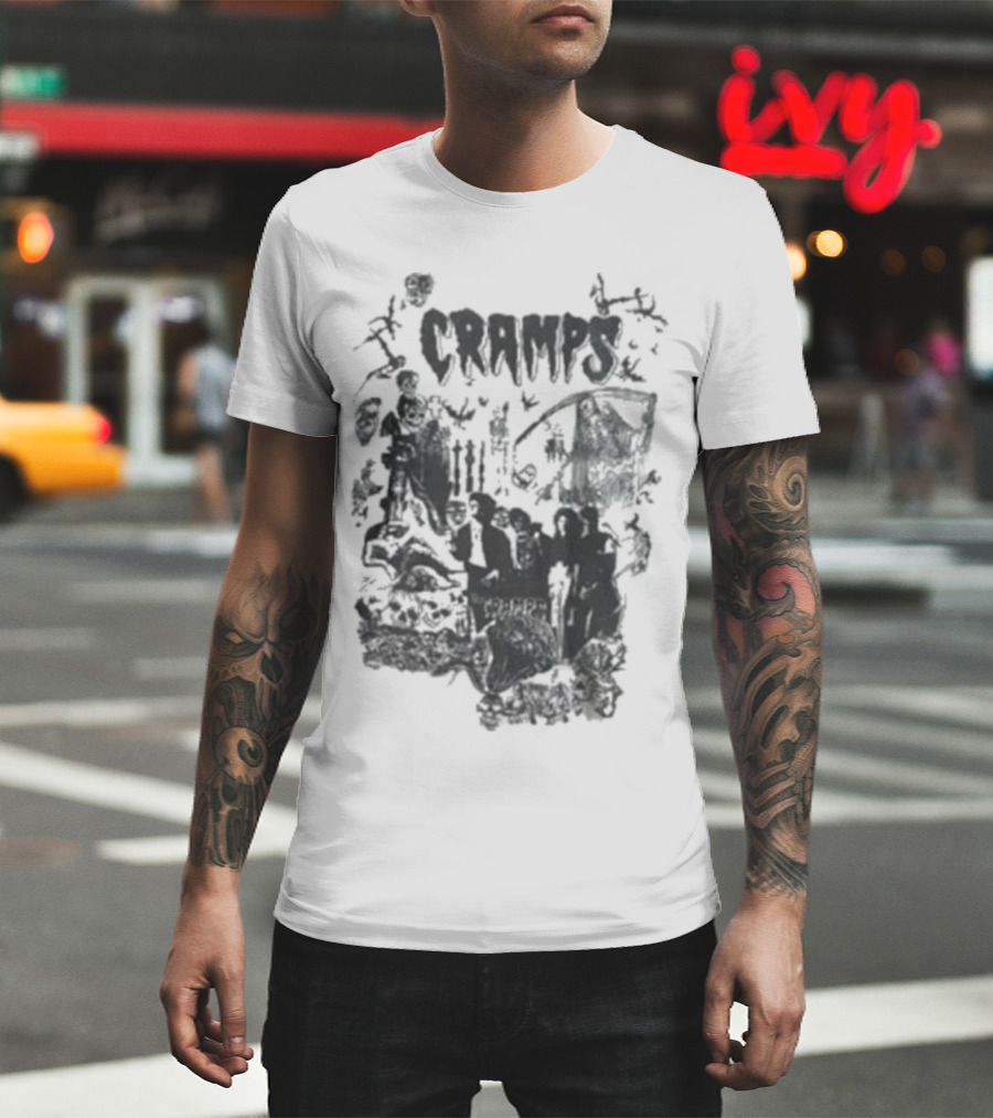 Cramps Punk Rock Psychobilly Tour 1982 Bad Music For Bad People T-Shirt