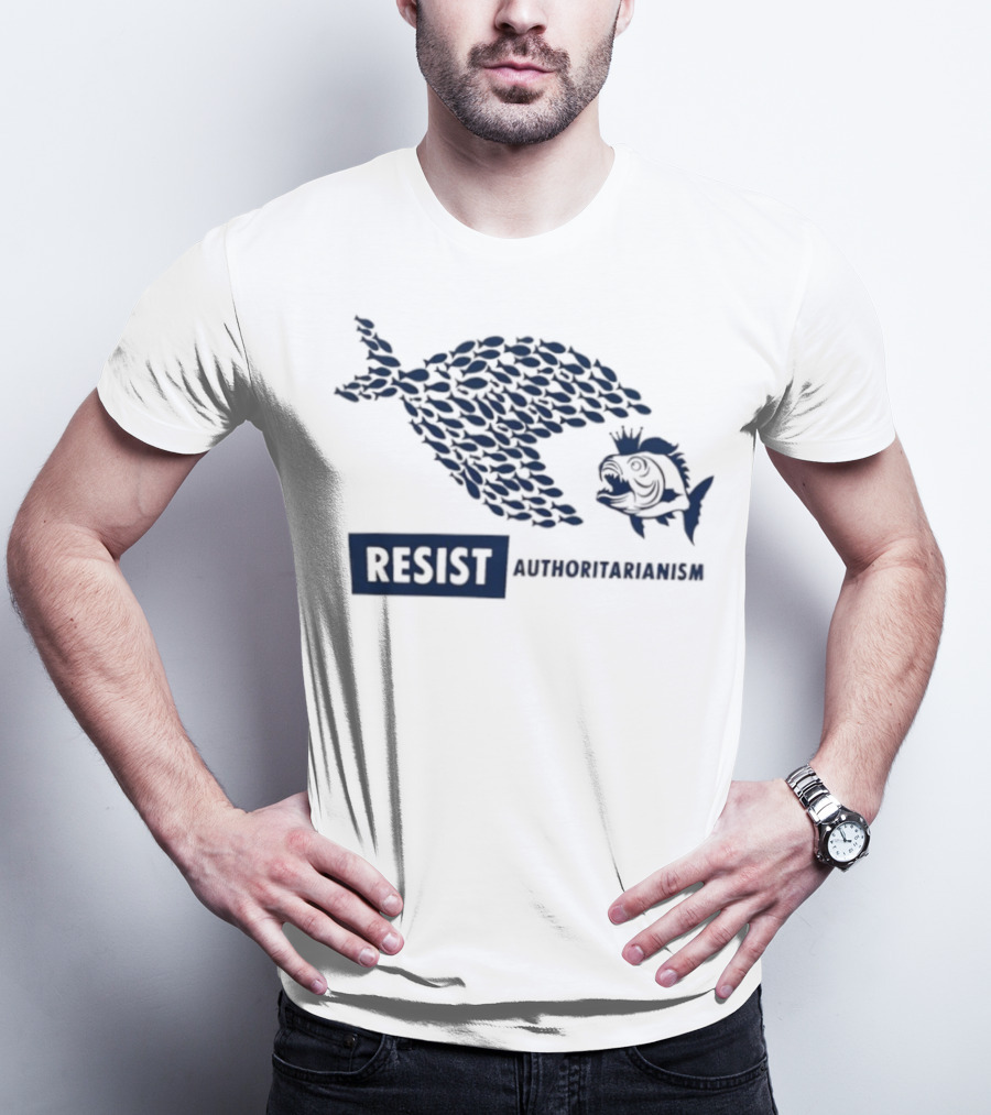 Resist Authoritarianism Fish Collective Overcoming Oppression T-Shirt
