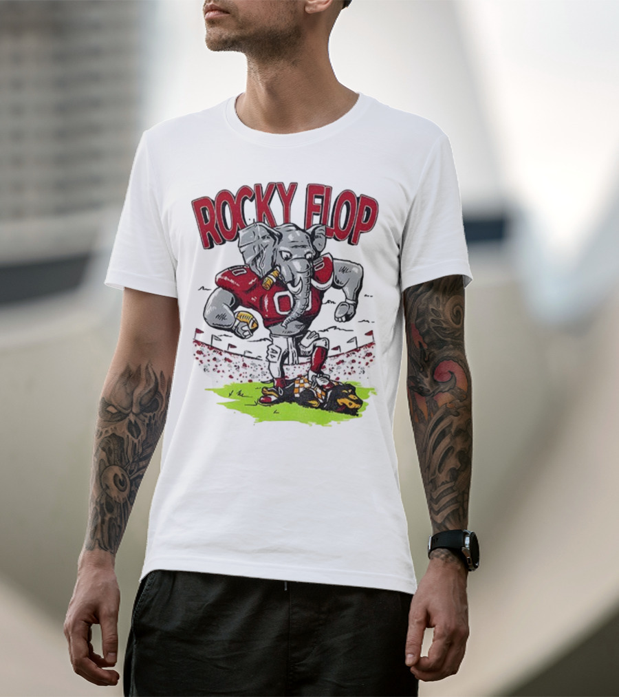 Rocky Flop Alabama Crimson Tide Football Elephant Dominating Georgia Bulldogs T-Shirt