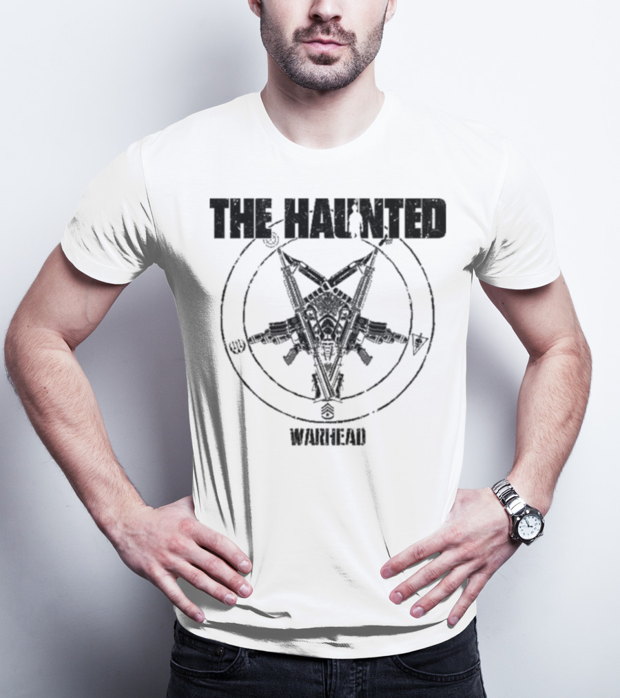 The Haunted Warhead Occult Symbolic Skull And Gun Emblem T-Shirt
