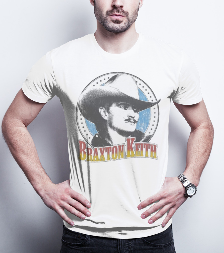 Braxton Keith Western Cowboy Style Headshot Retro Design T-Shirt