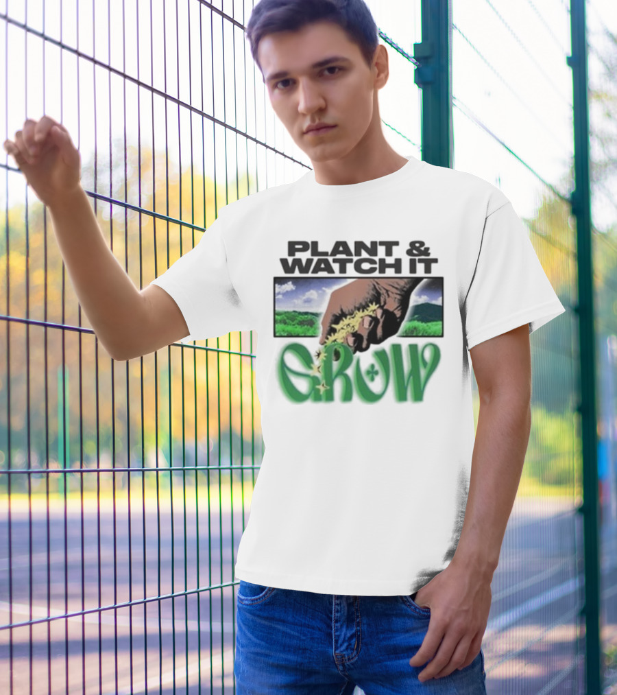 Plant & It Grow Hand With Nature Scenery T-Shirt