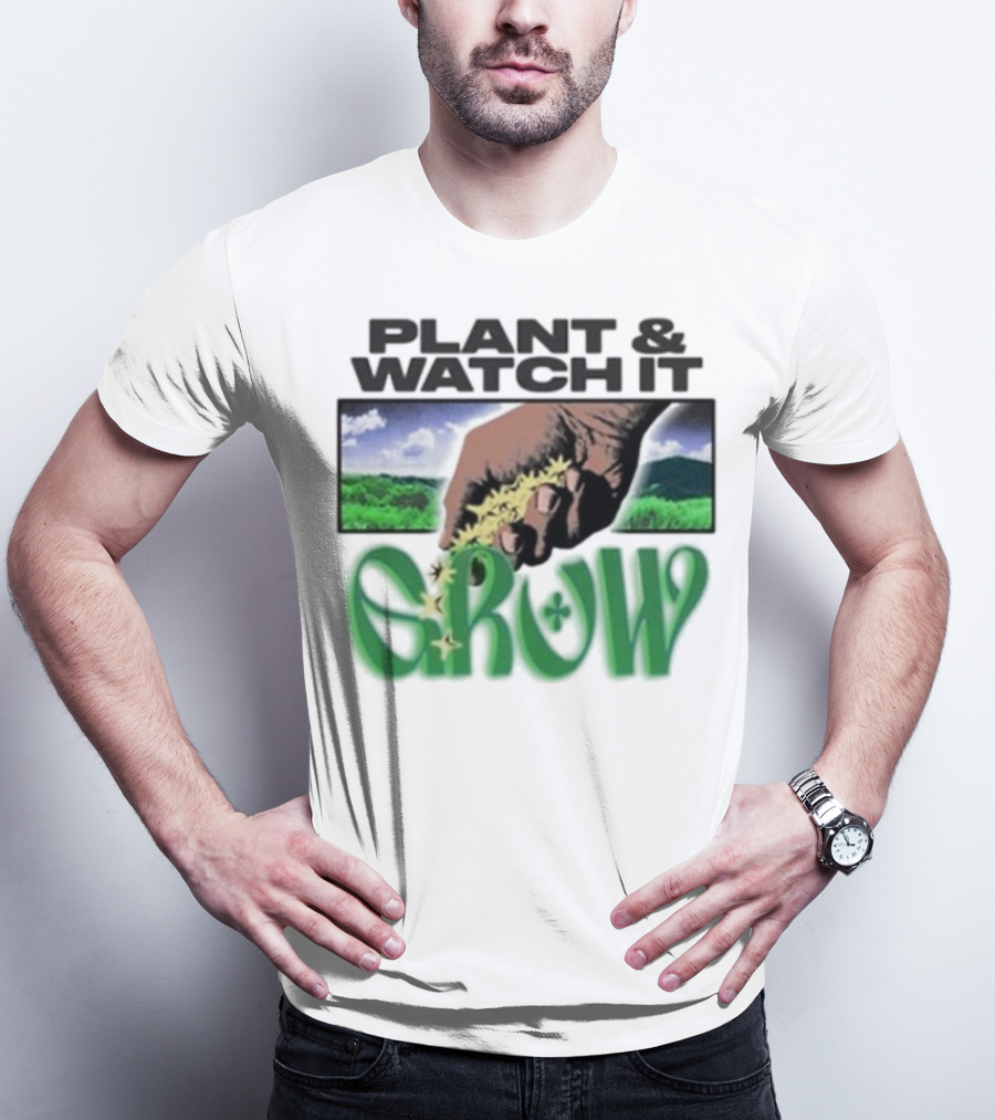 Plant & It Grow Hand With Nature Scenery T-Shirt