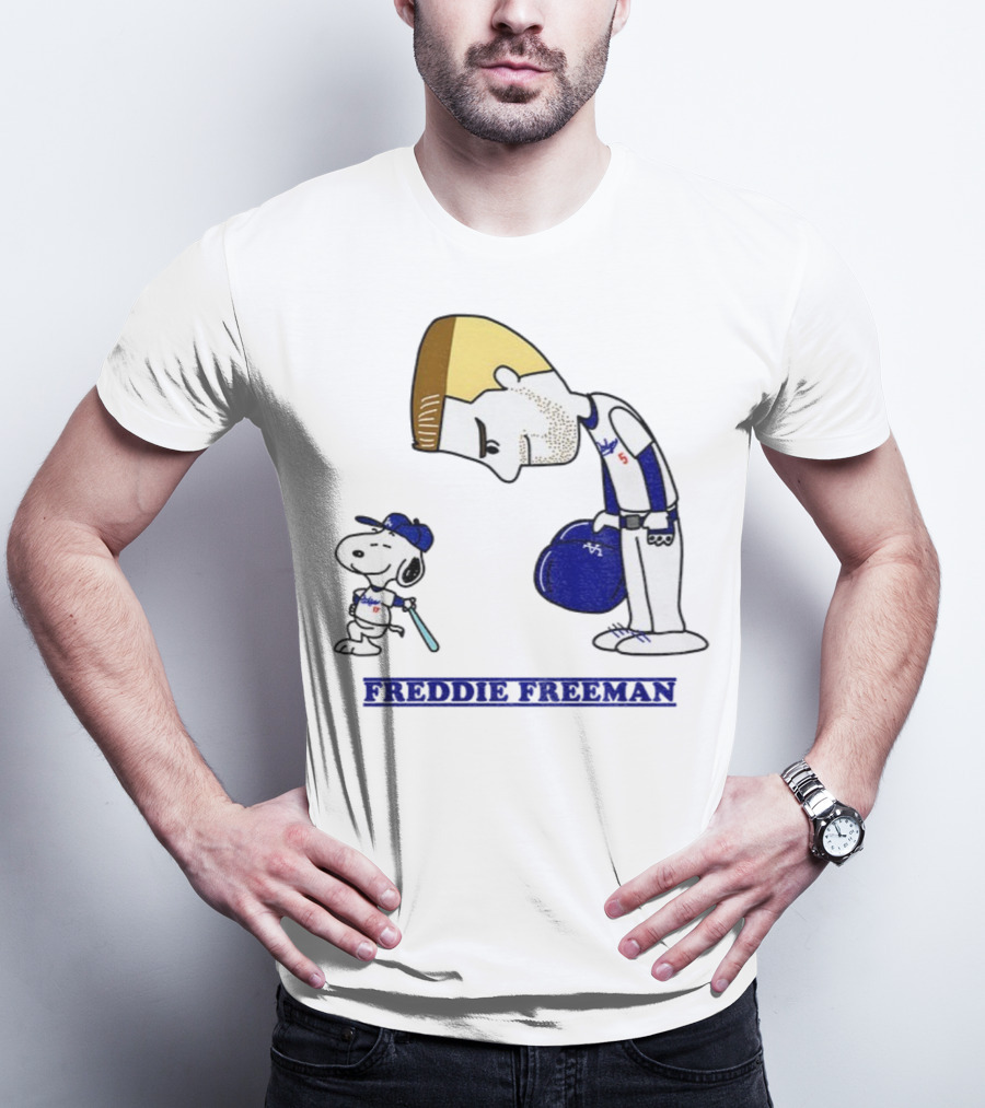 Peanuts Snoopy Freddie Freeman Los Angeles Dodgers MLB Baseball 2025 T-Shirt