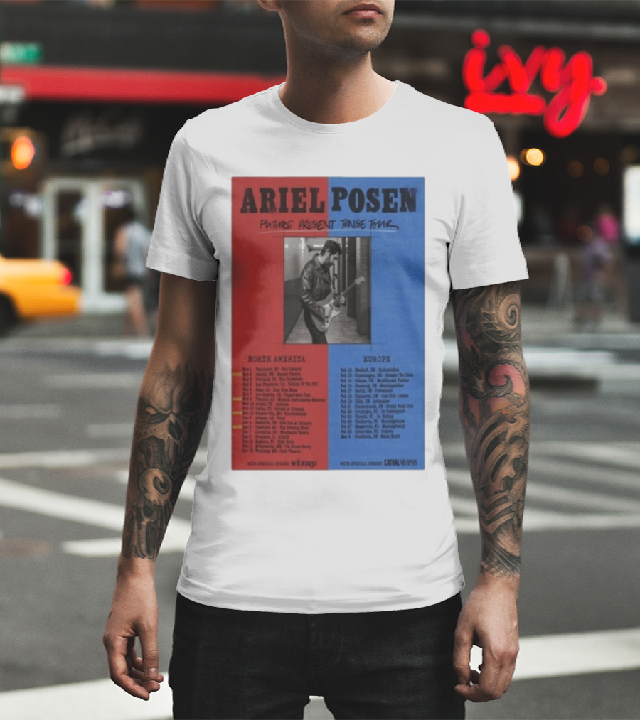 Ariel Posen Future Present Tense Tour North America Europe 2025 2026 Special Guests Wendigo Cathal Murphy T-Shirt